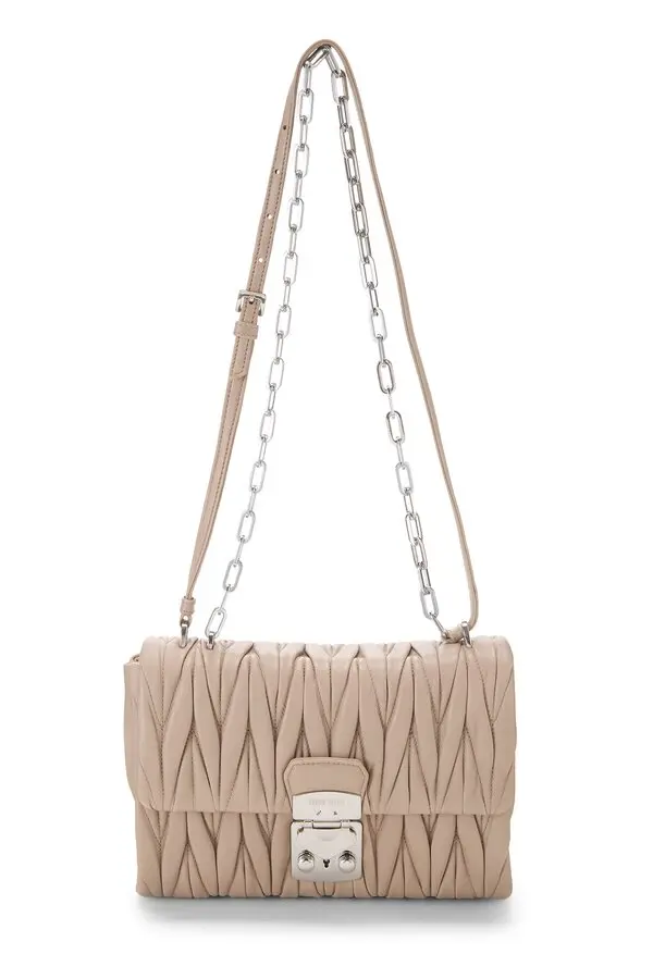 Miu Miu Matelassé Nappa Shoulder Bag - Pink