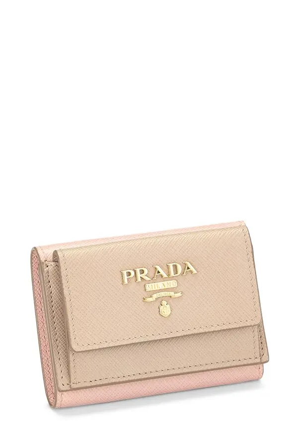 Prada Multicolor Saffiano Snap Compact Wallet