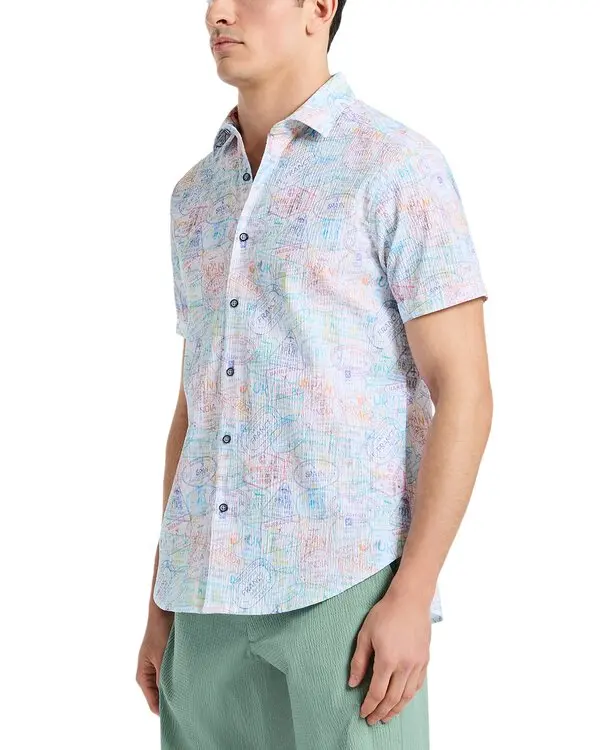 Robert Graham Passport Seersucker Classic Fit Button Down Shirt