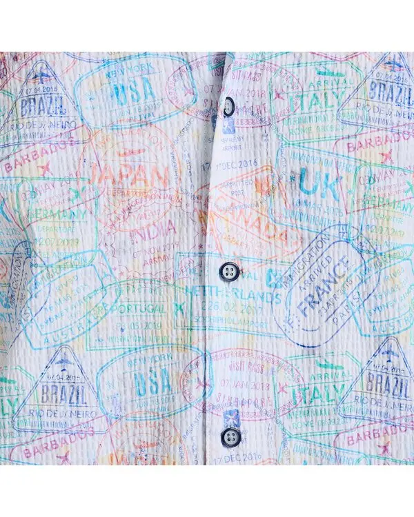 Robert Graham Passport Seersucker Classic Fit Button Down Shirt