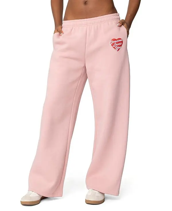 EDIKTED Someone Loves You Sweatpants - Pink