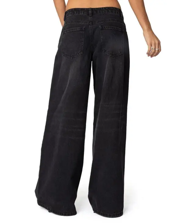EDIKTED Pleated Low Rise Jeans