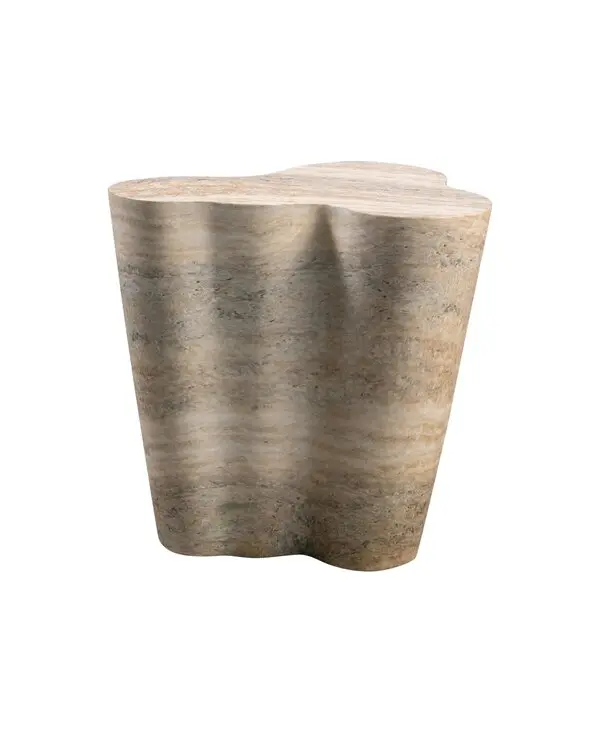 TOV FURNITURE Slab Tall Side Table - Travertine