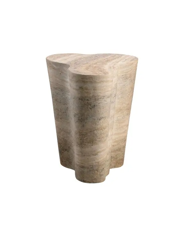 TOV FURNITURE Slab Tall Side Table - Travertine