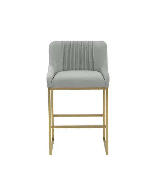 TOV FURNITURE Lisa Pleated Velvet Counter Stool