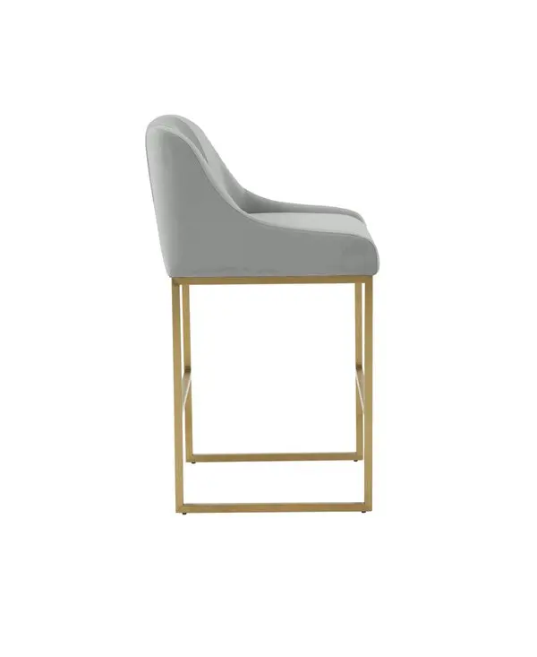 TOV FURNITURE Lisa Pleated Velvet Counter Stool