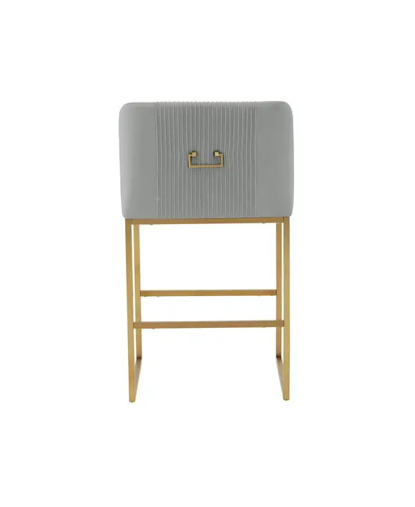 TOV FURNITURE Lisa Pleated Velvet Counter Stool