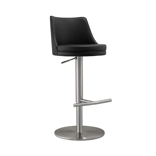 TOV FURNITURE Reagan Performance Faux Leather Adjustable Stool - Black