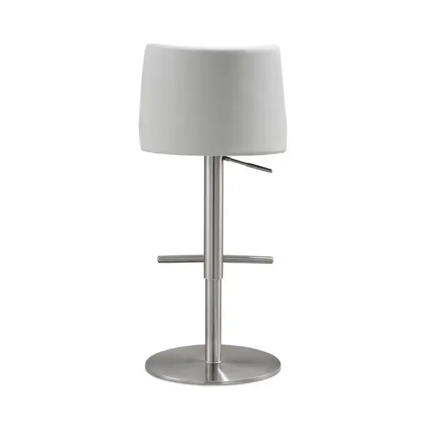TOV FURNITURE Reagan Performance Faux Leather Adjustable Stool - White
