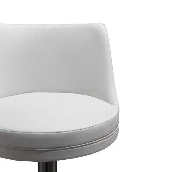 TOV FURNITURE Reagan Performance Faux Leather Adjustable Stool - White