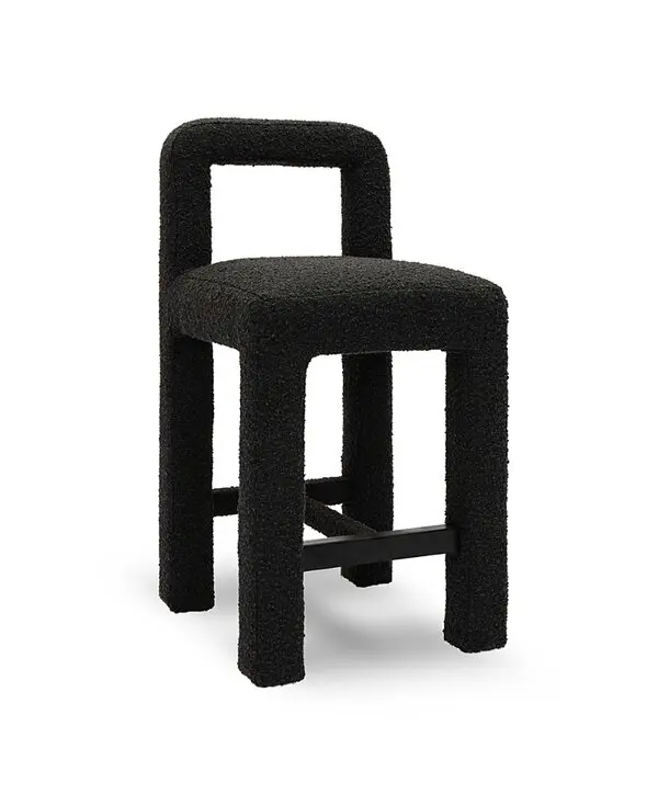 TOV FURNITURE Hazel Boucle Counter Stool - Black