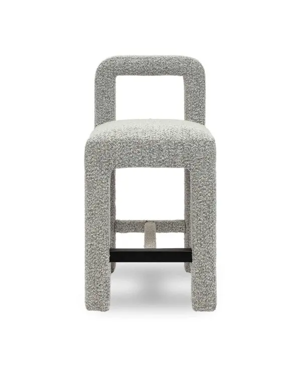TOV FURNITURE Hazel Boucle Counter Stool - Grey