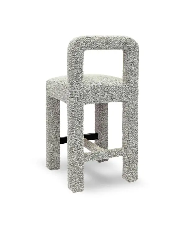 TOV FURNITURE Hazel Boucle Counter Stool - Grey