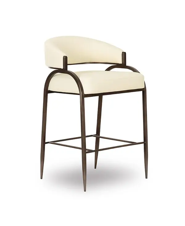TOV FURNITURE Tatum Performance Faux Leather Counter Stool - Cream