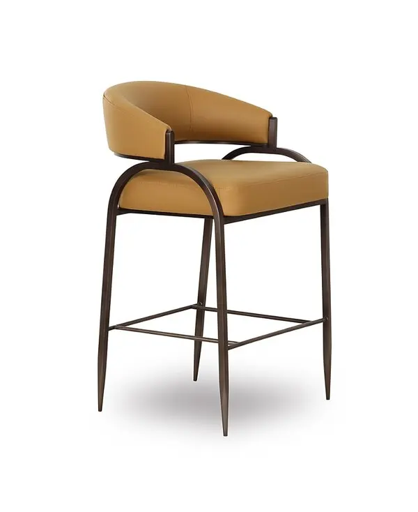 TOV FURNITURE Tatum Performance Faux Leather Counter Stool - Tan