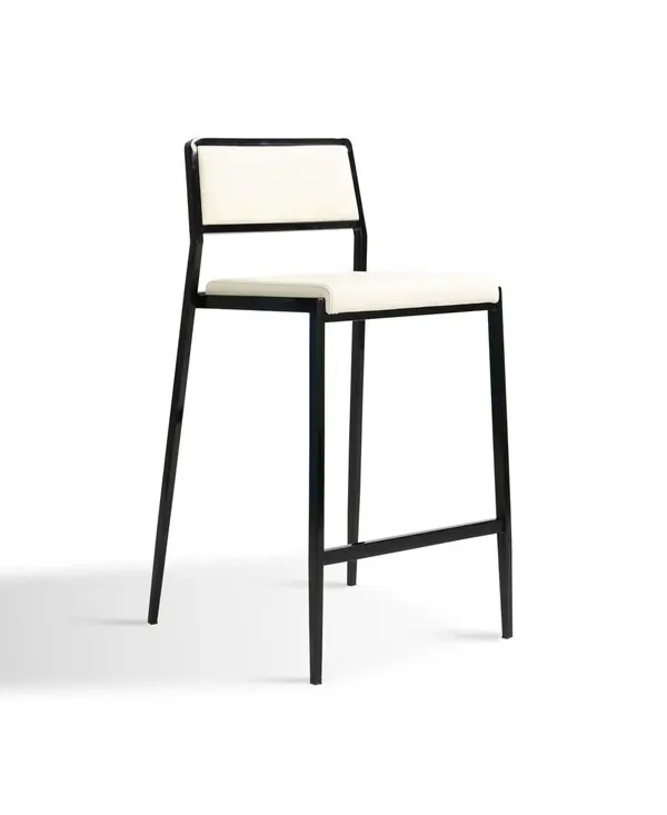 TOV FURNITURE Gale Performance Faux Leather Stackable Stool, Set Of 2 - Cream