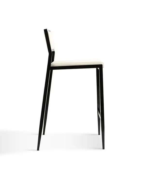 TOV FURNITURE Gale Performance Faux Leather Stackable Stool, Set Of 2 - Cream