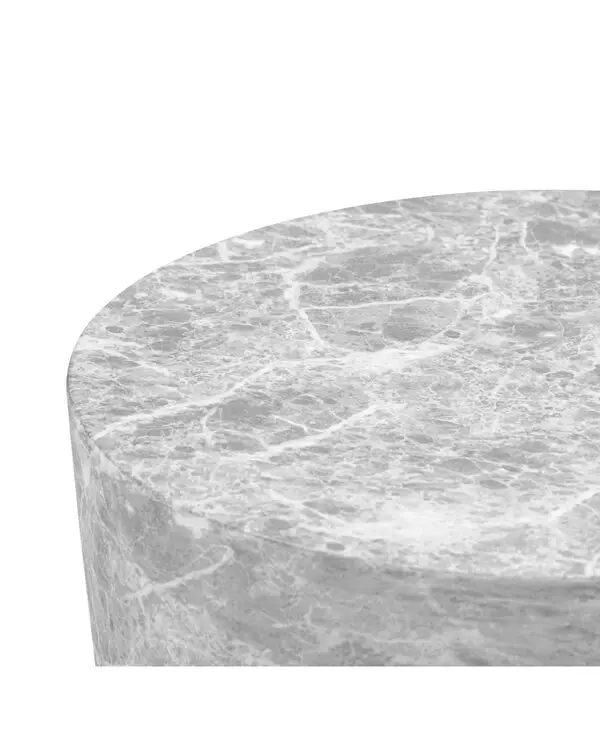 TOV FURNITURE Charra Marble Indoor/outdoor Side Table - Grey