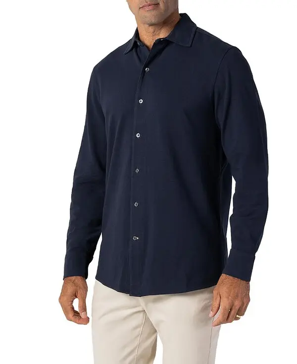 Robert Talbott Foster Long Sleeve Knit Shirt - Navy