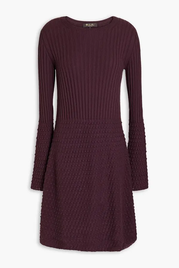 Loro Piana Textured Cashmere Mini Dress