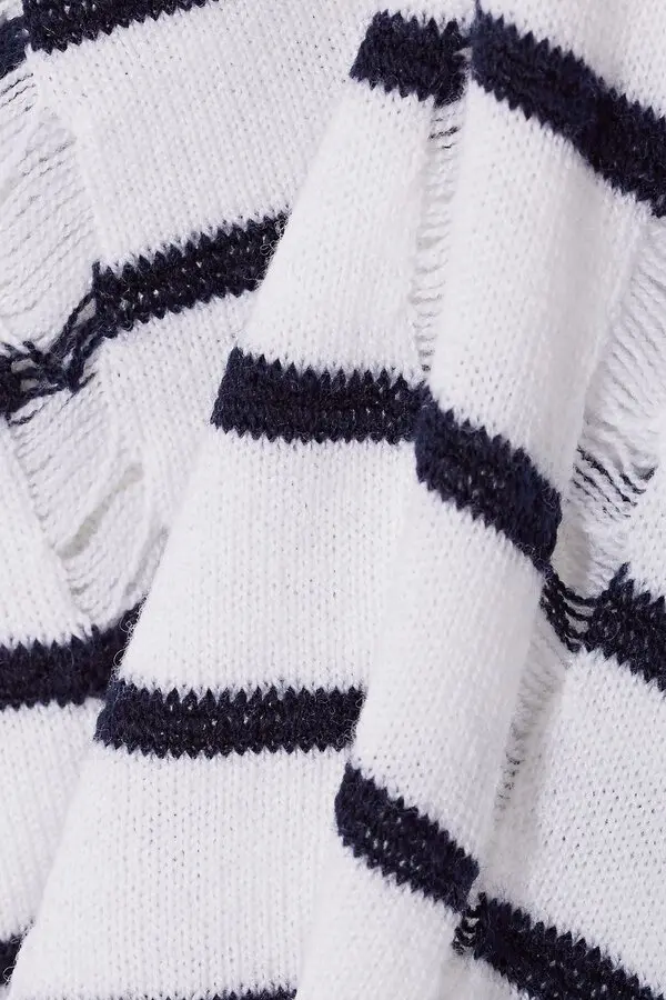 Alexander Wang Striped Open-knit Merino Wool Sweater