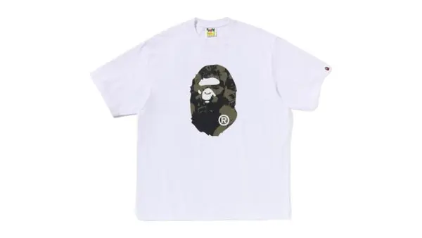 A BATHING APE Shark Seijin Ape Head Relaxed Fit Tee Shirt - White
