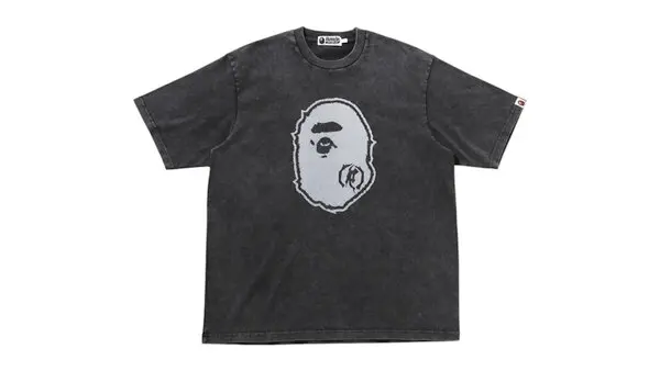 BAPE Garment Dye Ape Head Relaxed Fit Tee Shirt - Black