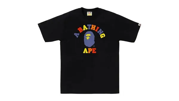 A BATHING APE Colors College Tee Shirt Tee Shirt - Black