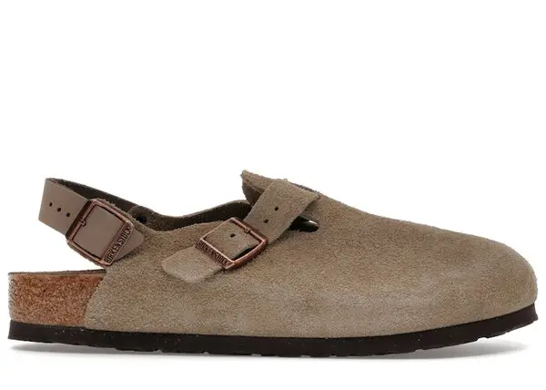 BIRKENSTOCK Tokio Suede Clogs - Taupe