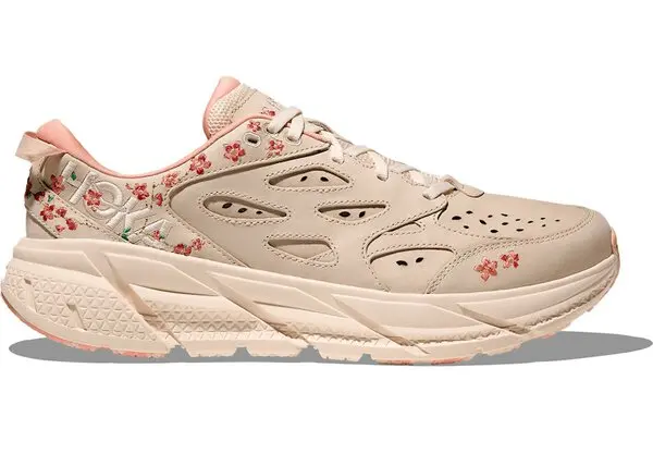Hoka One One Clifton L Vibrant Bloomin Sneakers - Vanilla/dry Clay