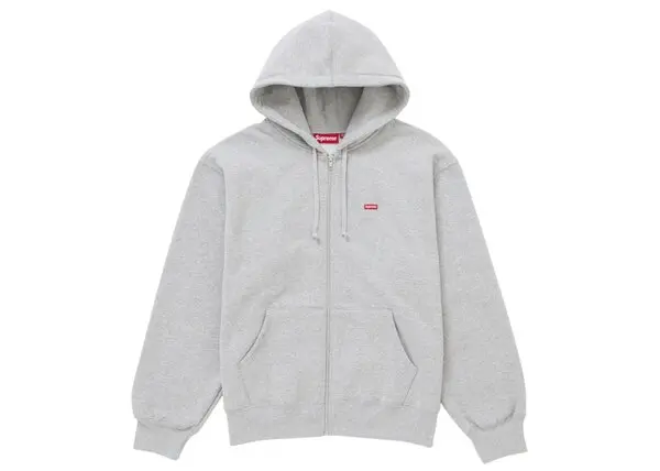 Supreme Small Box Zip Up Hooded Sweatshirt - Heather Grey