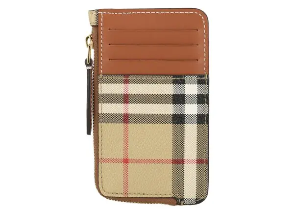 Burberry Sommerset Check Zip Card Holder - Archive Beige