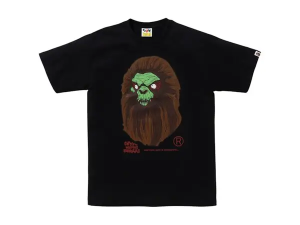 A BATHING APE Horror Mad Face Tee Shirt - Black