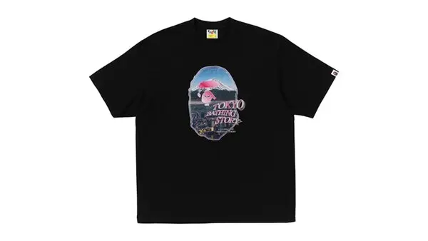 A BATHING APE Cityscape Ape Head Relaxed Fit Tee Shirt - Black