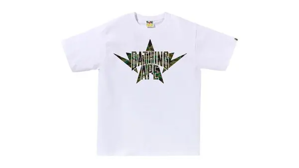 A BATHING APE 1st Camo Twin Sta Nyc Tee Shirt Tee Shirt - White/green