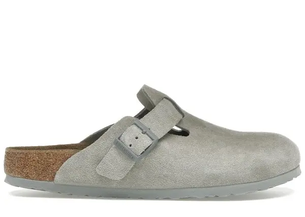 BIRKENSTOCK Boston Suede Clogs - Stone Coin
