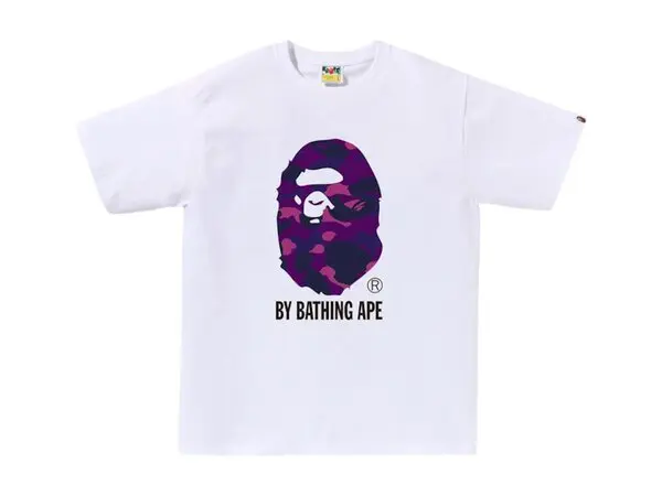 A BATHING APE Camo Bathing Ape Tee Shirt - White/purple