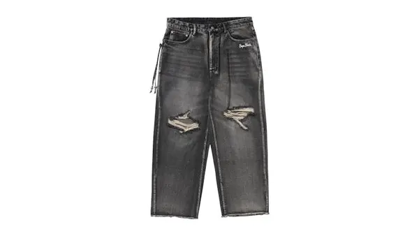 A BATHING APE Essential Paisley Trimmed Denim Pant