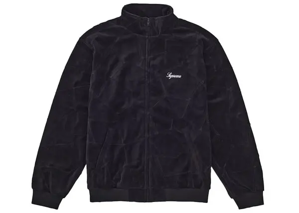 Supreme Patchwork Velour Track Jacket - Black