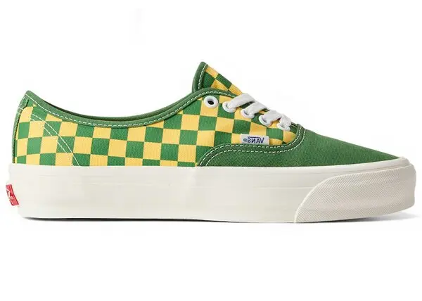 VANS Authentic Checkerboard Sneakers - Fairway Green/yellow