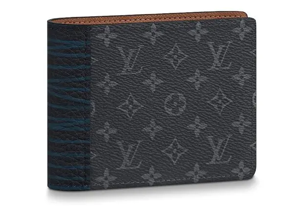 LOUIS VUITTON Ple Wallet Monogram Eclipse Patchwork - Black/blue