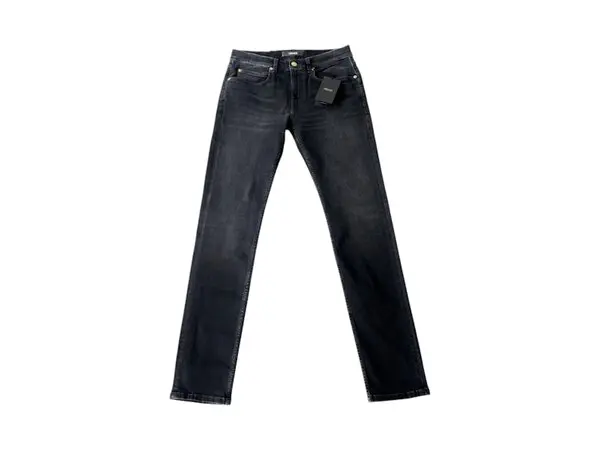 Versace Straight Leg Jeans With Embroidered Logo