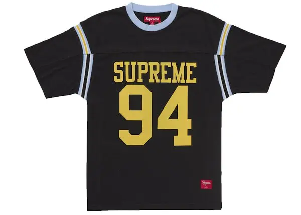 Supreme Split Short Sleeve Football Top - Black