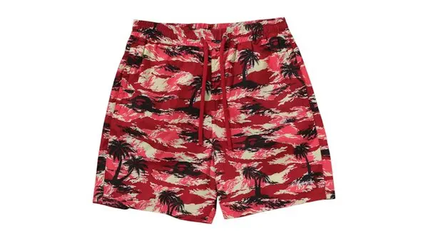 A BATHING APE Palm Tree Camo Relaxed Fit Beach Shorts
