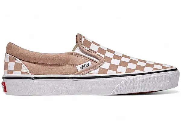 VANS Classic Checkerboard Slip-on Sneakers - Warm Taupe Brown/white
