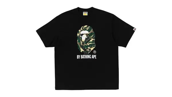 A BATHING APE Marbling Camo Bathing Ape Relaxed Fit Tee Shirt - Black