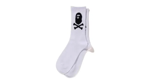 A BATHING APE Ape Crossbone Socks - White