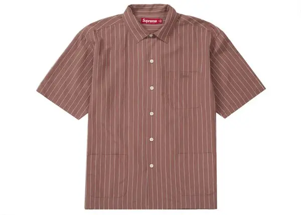 Supreme Stripe Short Sleeve Pajama Shirt - Brown