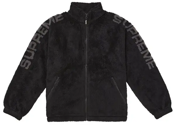 Supreme Shoulder Logo Fleece Jacket - Black