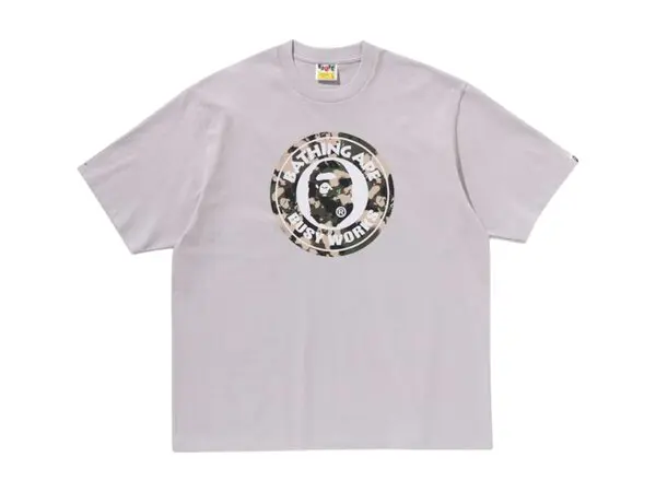A BATHING APE Map Camo Busy Works Relaxed Fit Tee Shirt - Gray